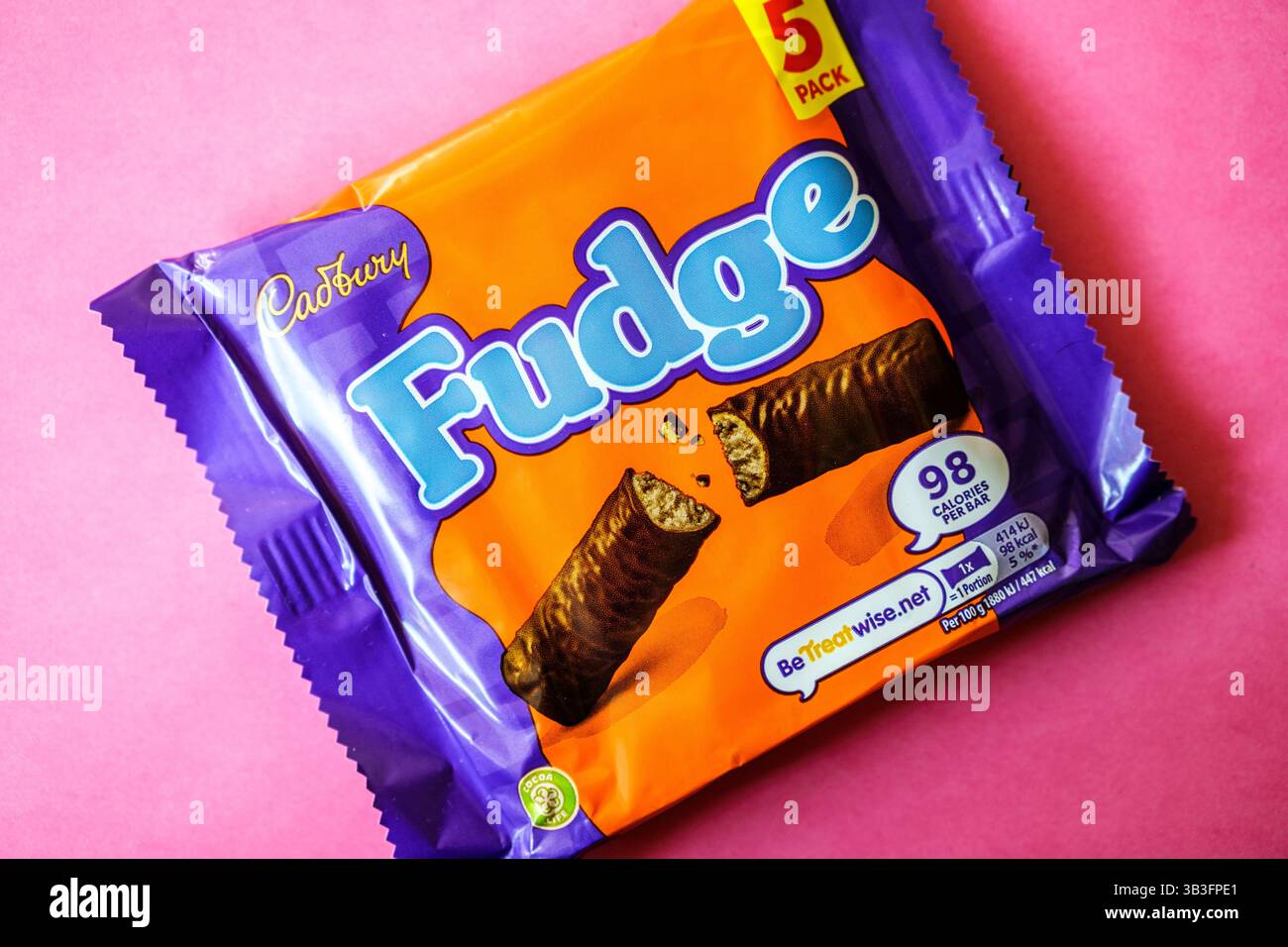 London UK, April 29 2025, Cadburys Milk Chocolate Multi Pack Fudge Bars ...