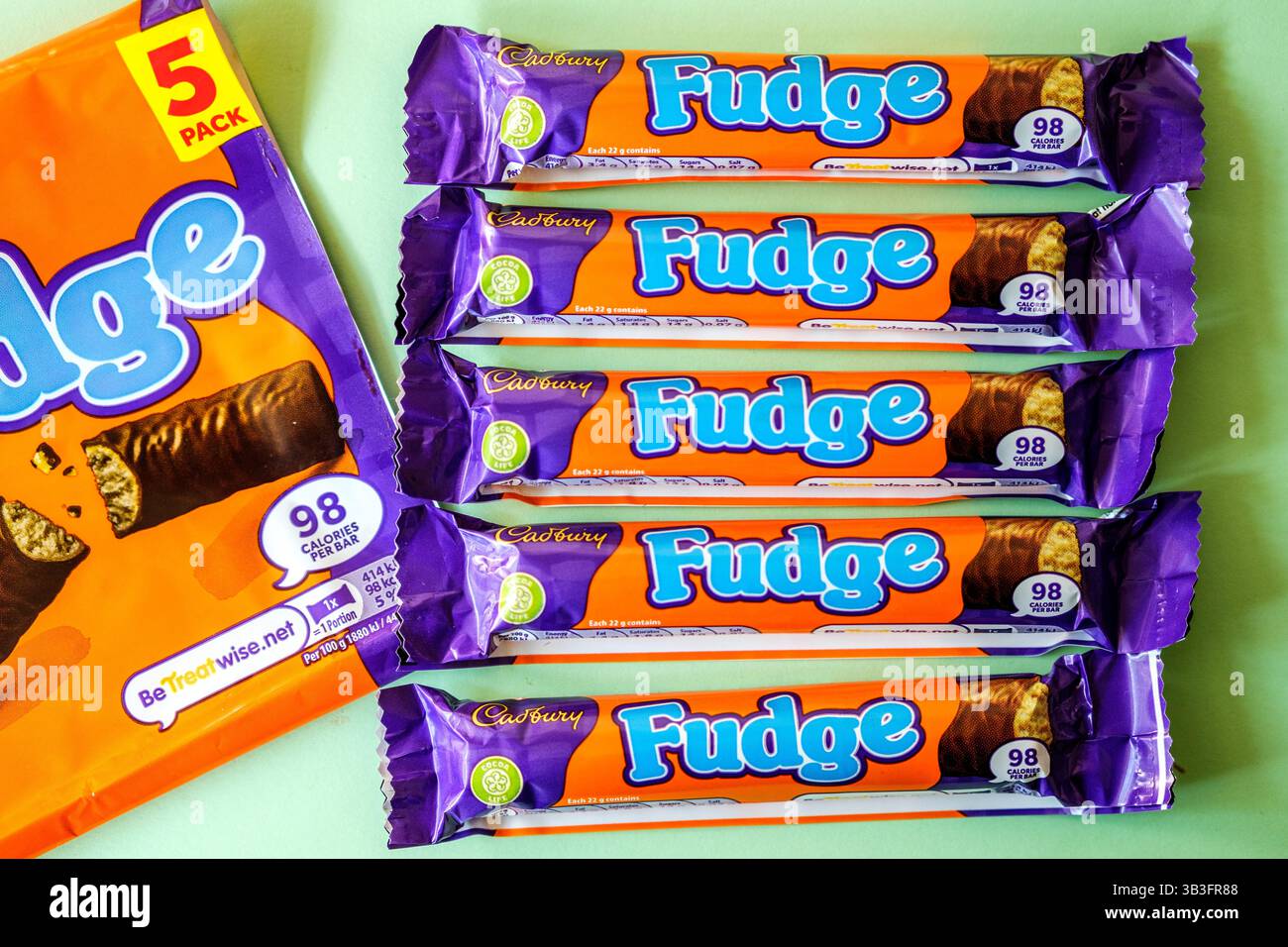 London UK, April 29 2025, Cadburys Milk Chocolate Multi Pack Fudge Bars ...