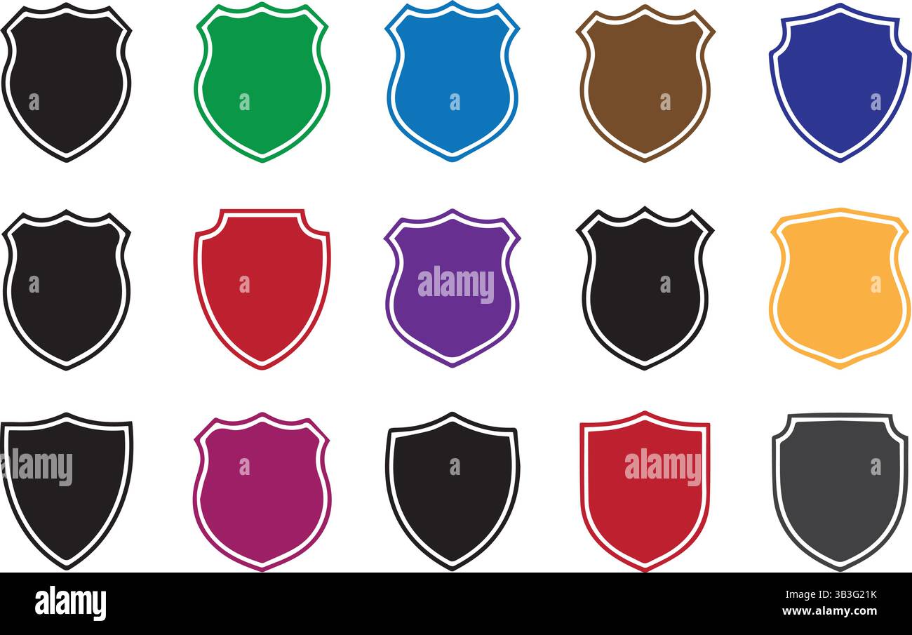 Colorful Shield Icons Collection Stock Vector Image & Art - Alamy