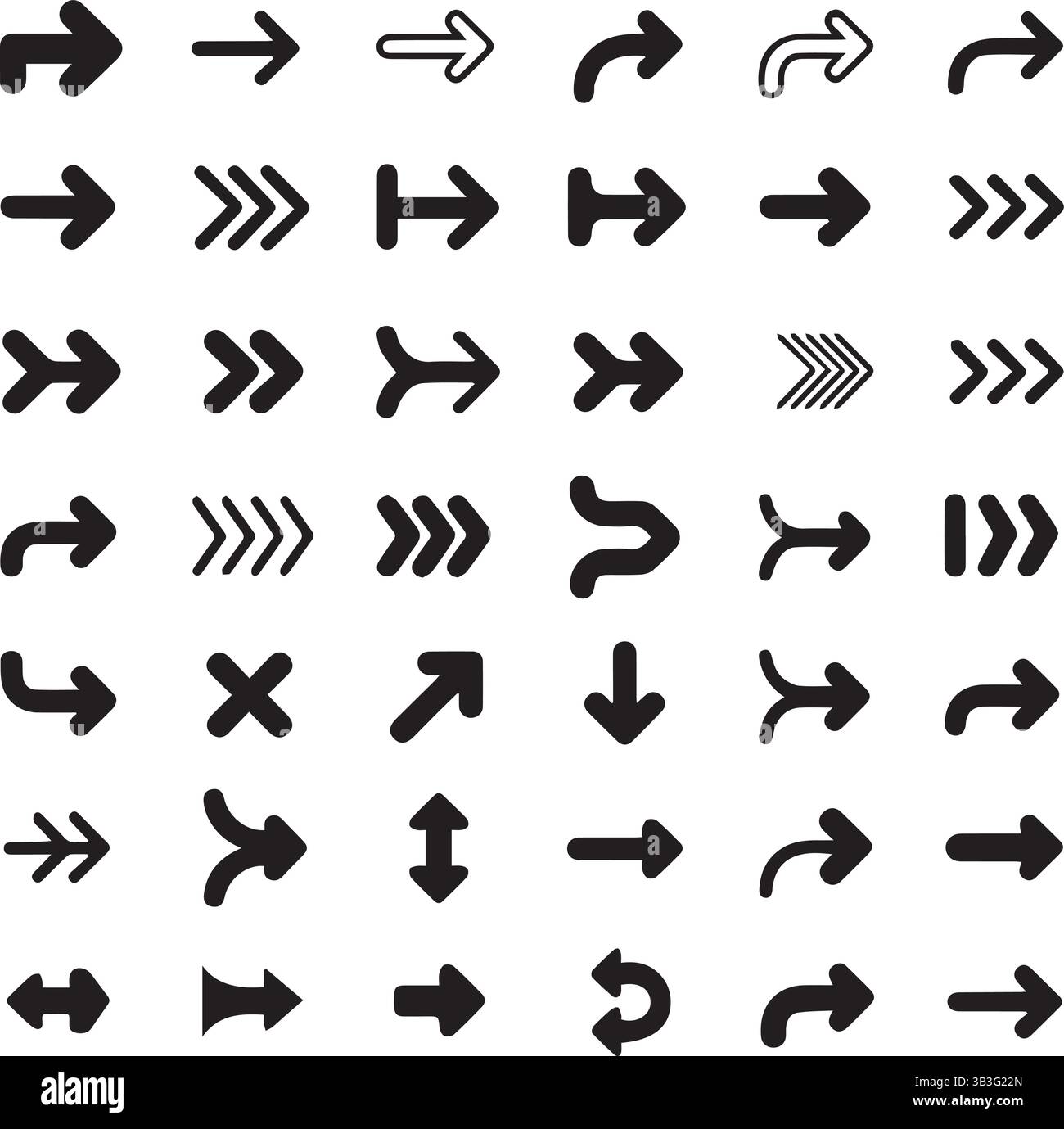 Collection of Diverse Arrow Icons with Various Directions Stock Vector ...