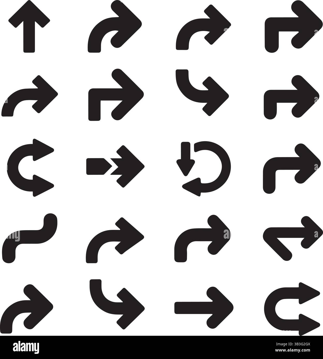 Collection of Diverse Arrow Icons with Various Directions Stock Vector ...