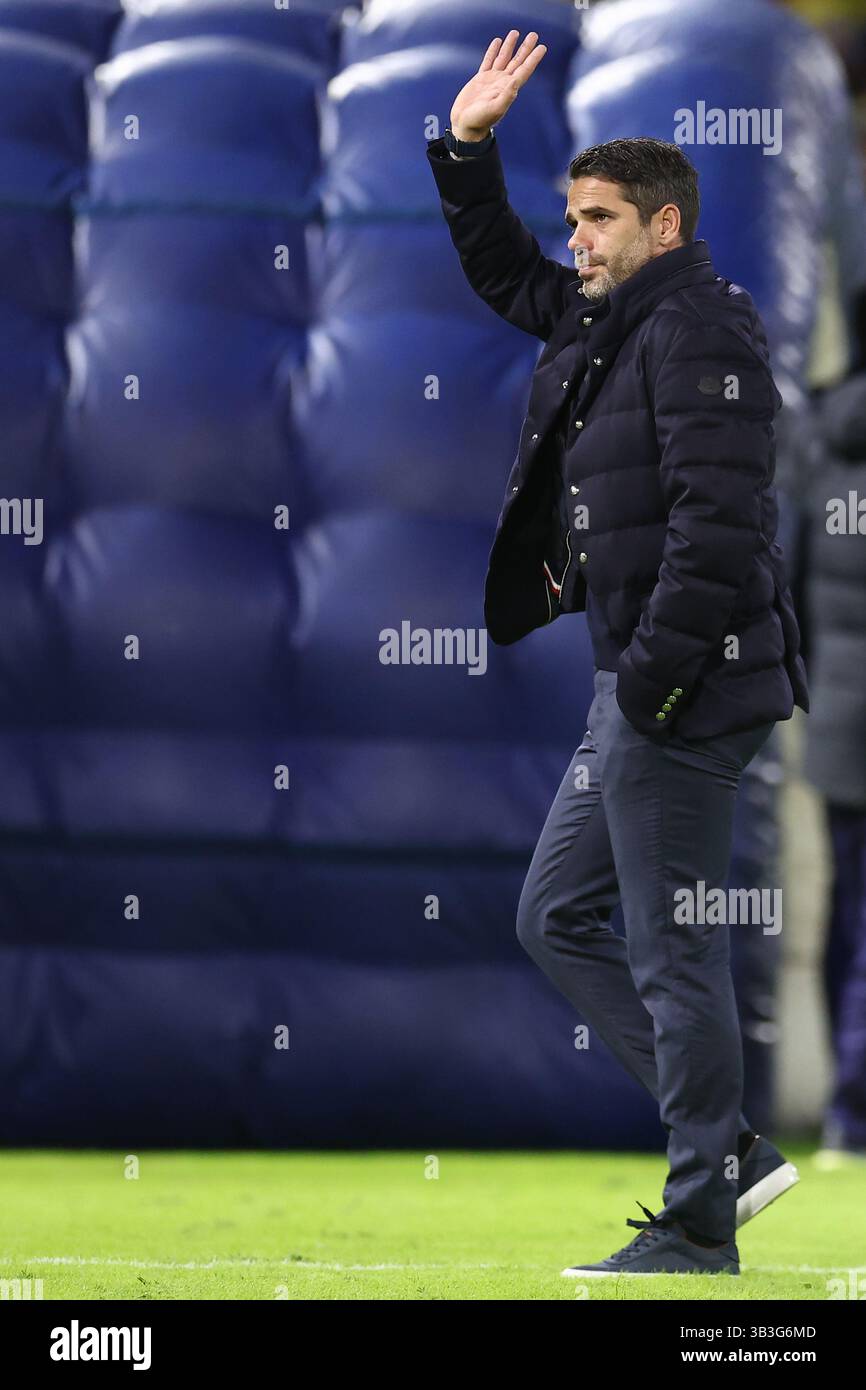 File photo taken on April 6, 2025 of Fernando Gago, Boca Juniors coach ...