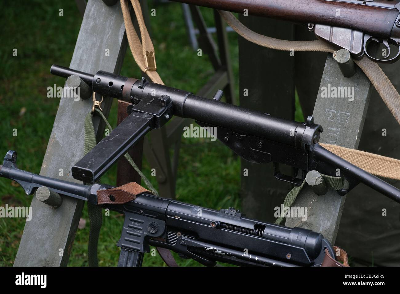 World war two small arms on display Stock Photo - Alamy