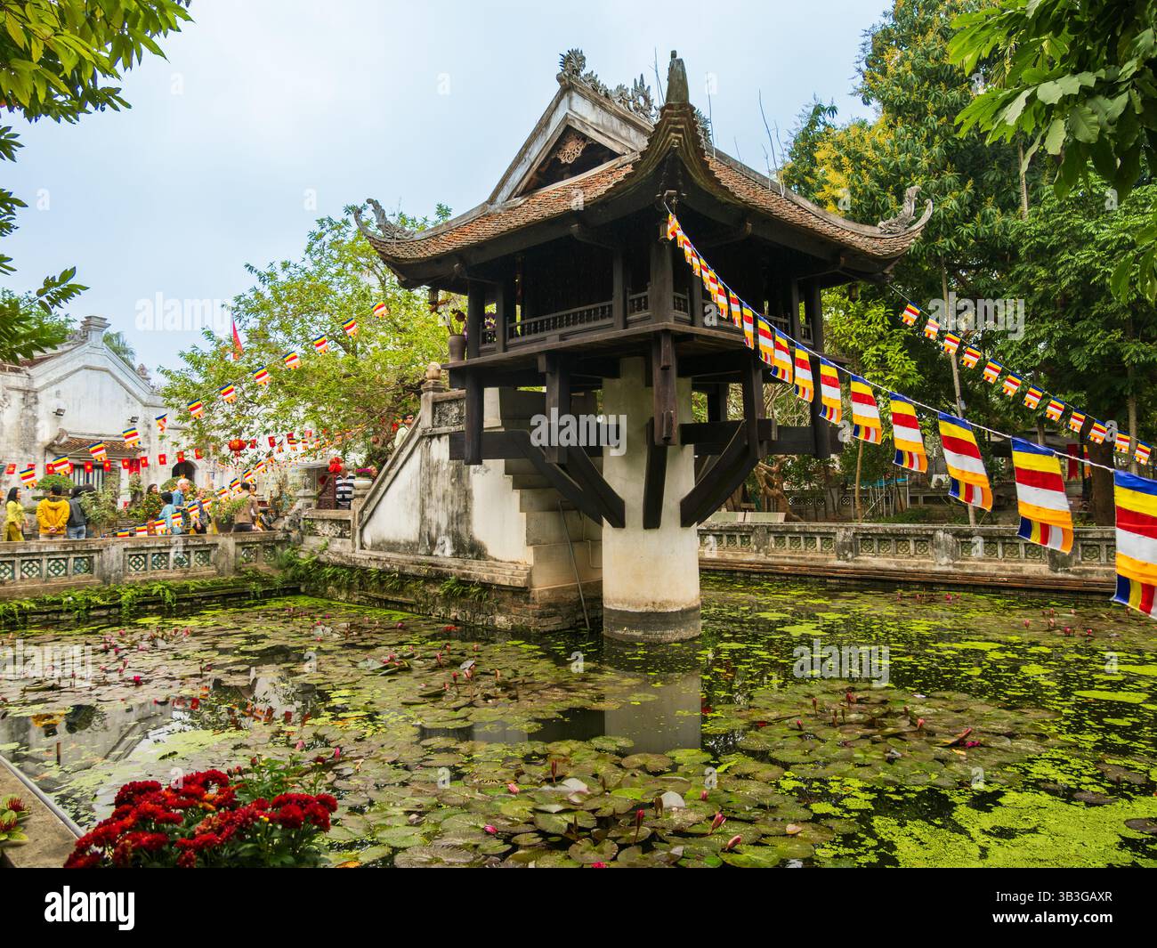 The One Pillar Pagoda and pool, Hanoi, Vietnam Stock Photo - Alamy