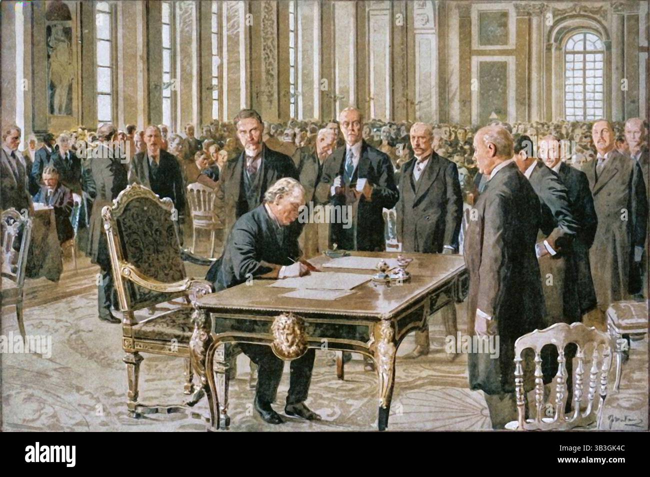 'The Prime Minister of Great Britain Signing the Peace Treaty', 1919 ...