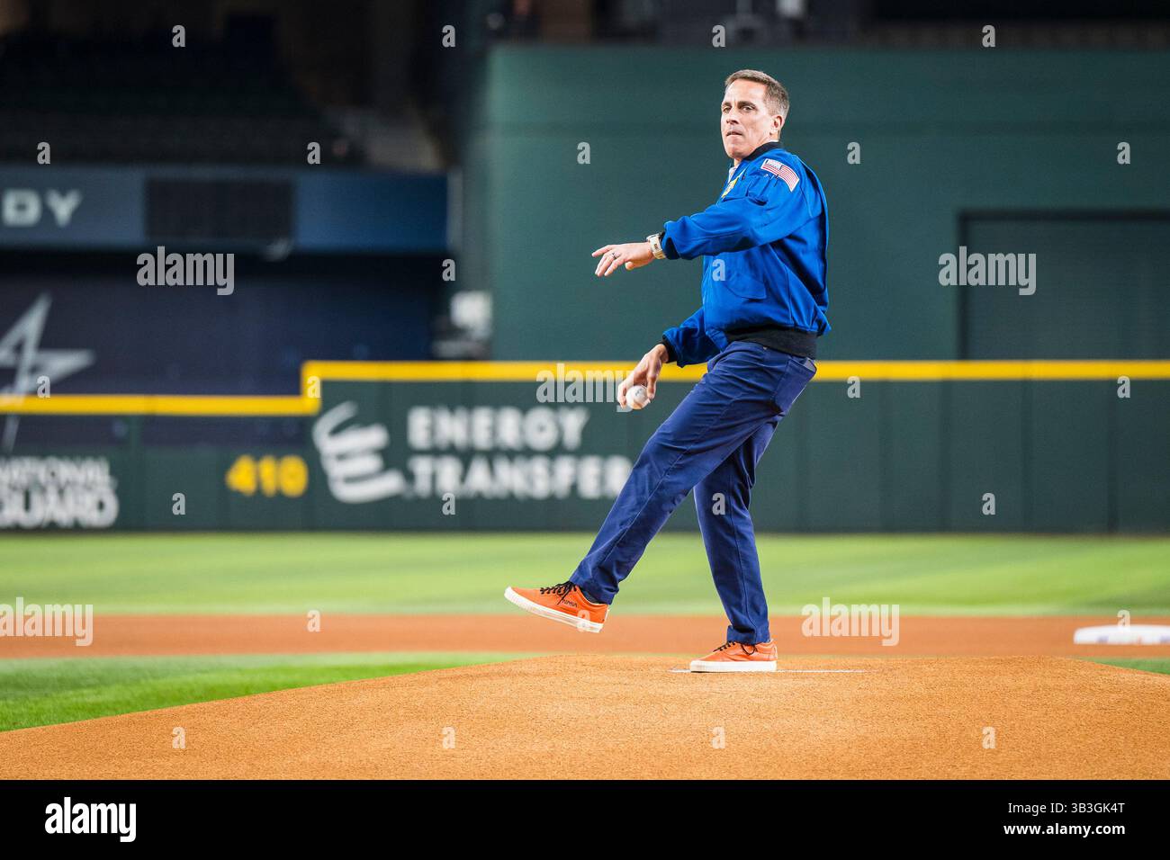 The ceremonial first pitch was thrown by President and CEO of the ...
