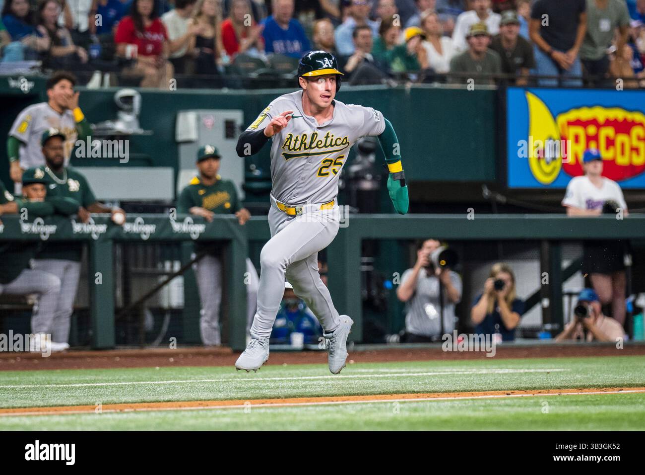 Athletics' Brent Rooker runs towards home plate during the fourth ...