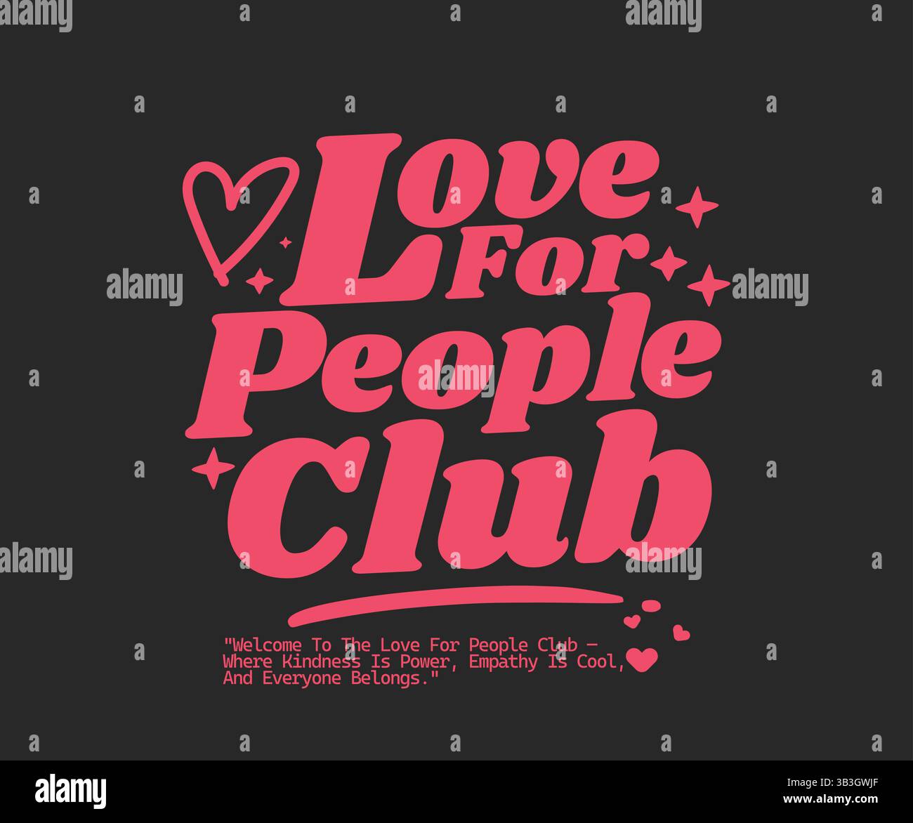 love for the people club T-Shirt Design in Bold Brush Font Style ...