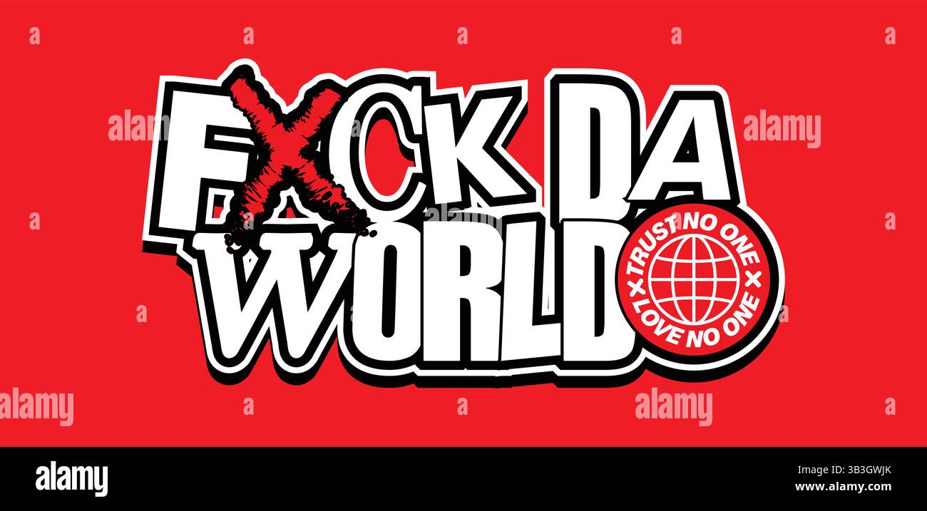 F the world Quote T-Shirt Design in Bold Brush Font Style – Positive ...