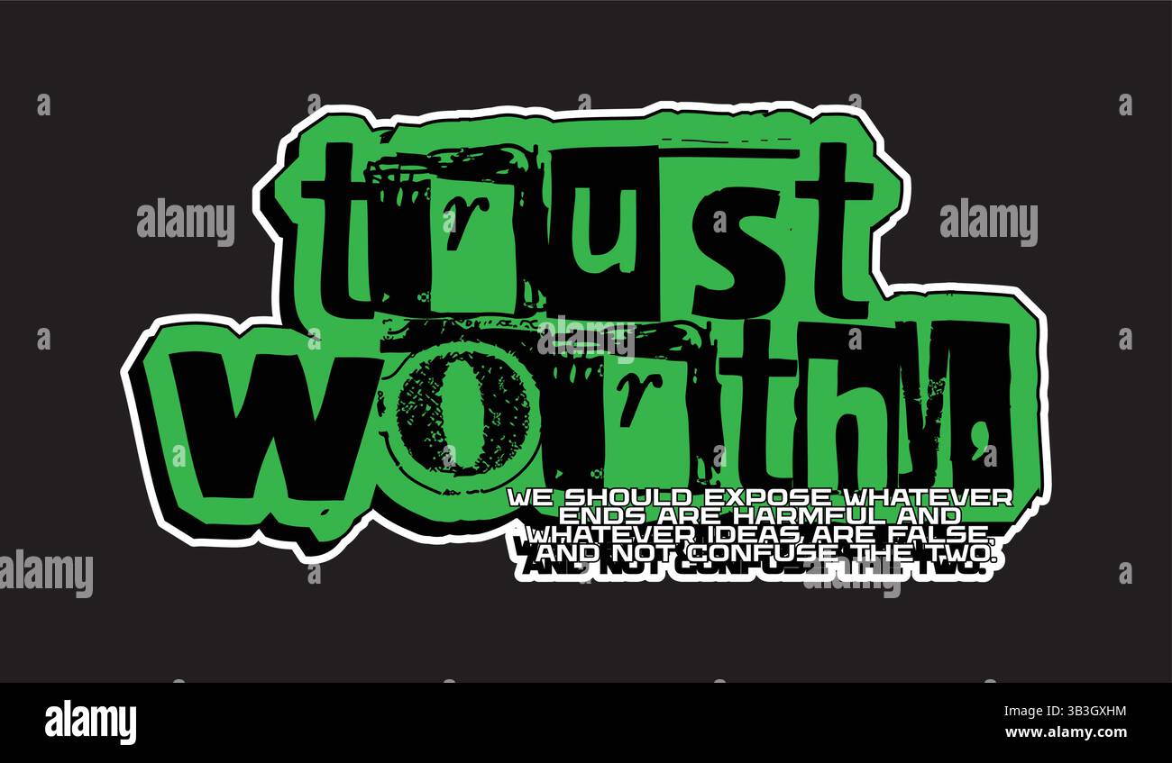 trust worthy Quote T-Shirt Design in Brush Script Font Style ...