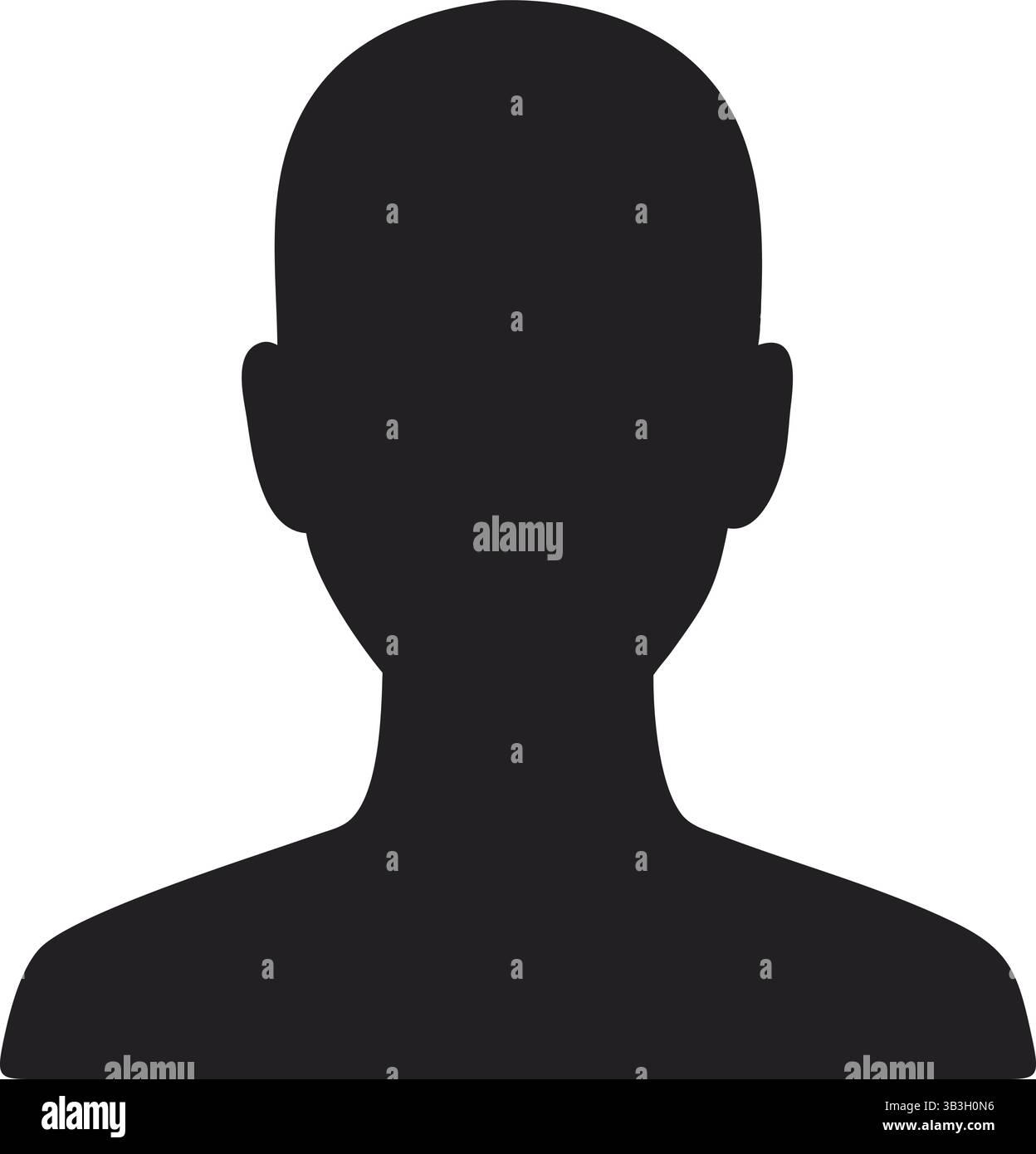 High Contrast Bald Head Silhouette | Sharp | Defined | Masculine Stock ...