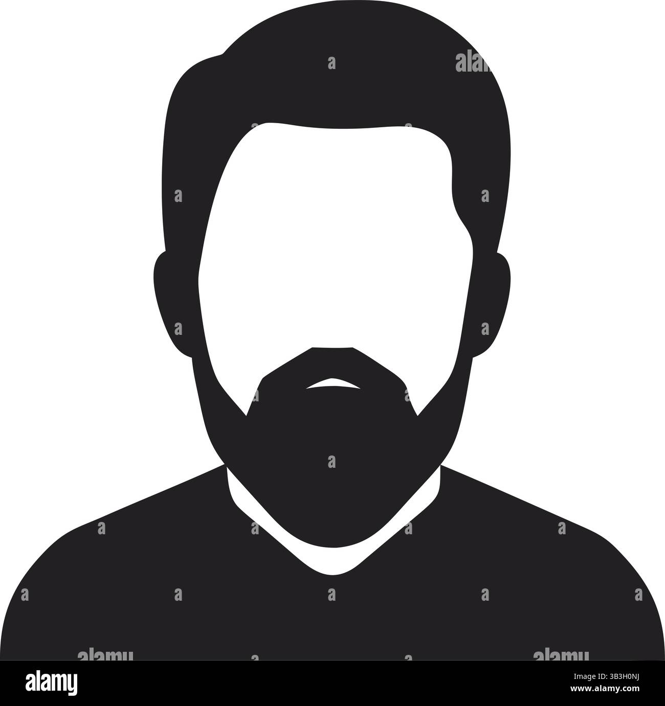 Stylized Man Silhouette with Beard | Modern | Facial Hair | Profile ...