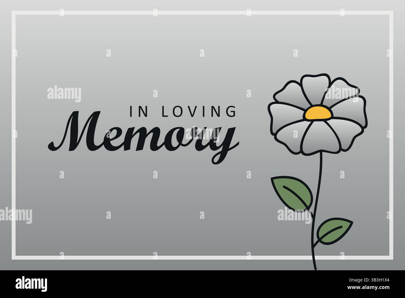 condolence card with flower in loving memory vector illustration Stock ...