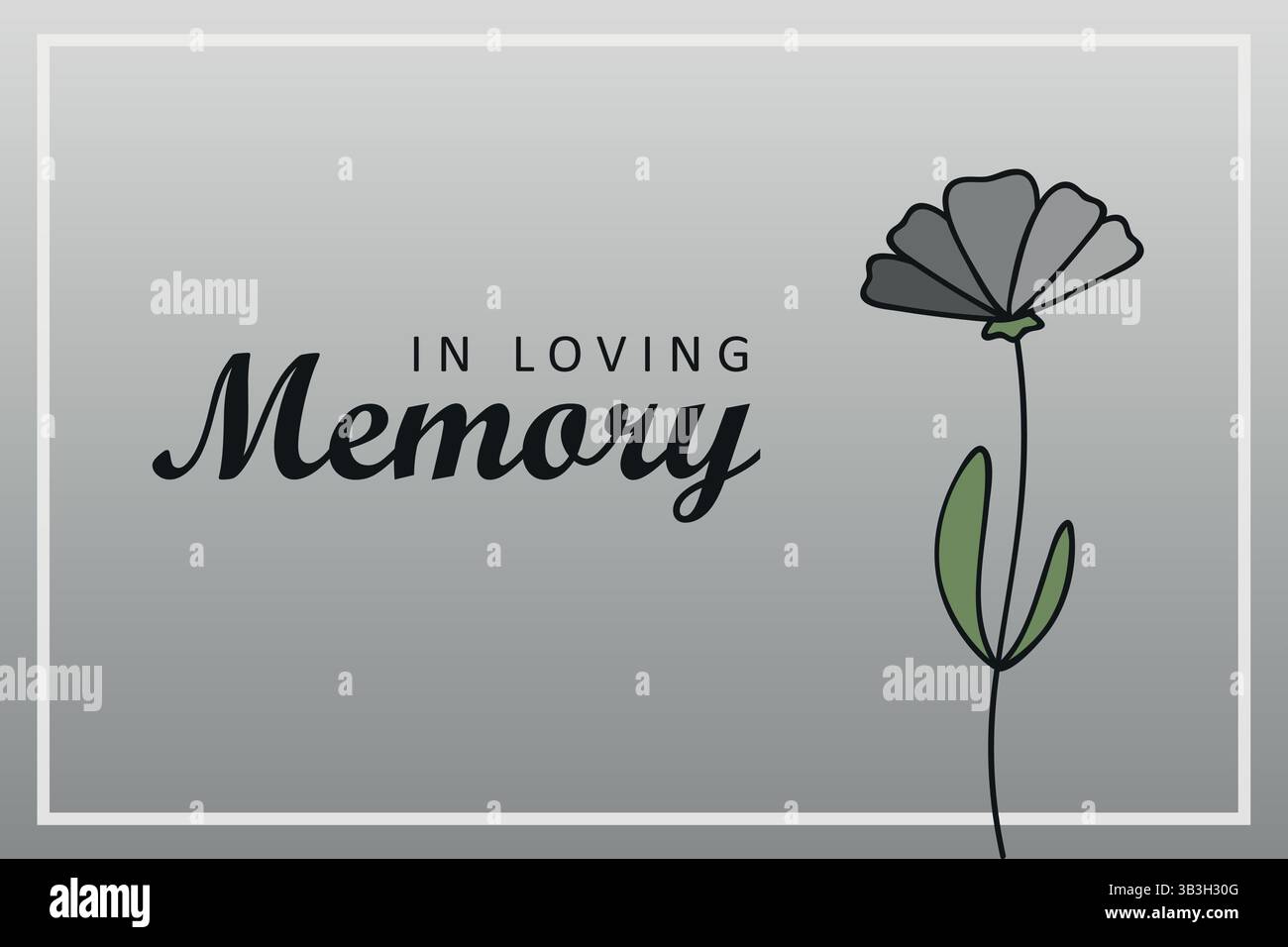 condolence card with flower in loving memory vector illustration Stock ...