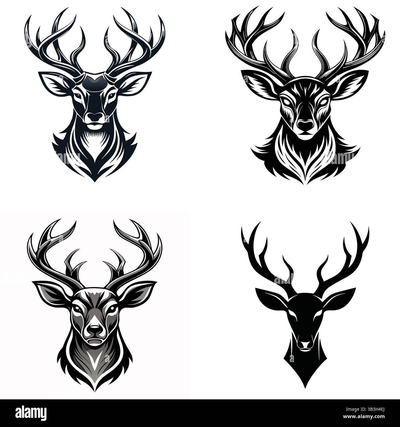 Deer Silhouette Collection: This exquisite collection of deer ...