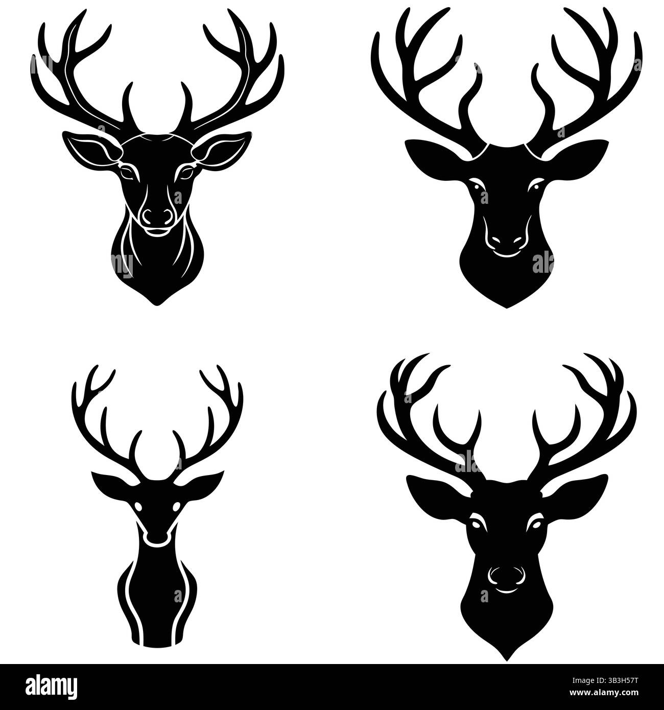 Deer Silhouette Collection: This exquisite collection of deer ...