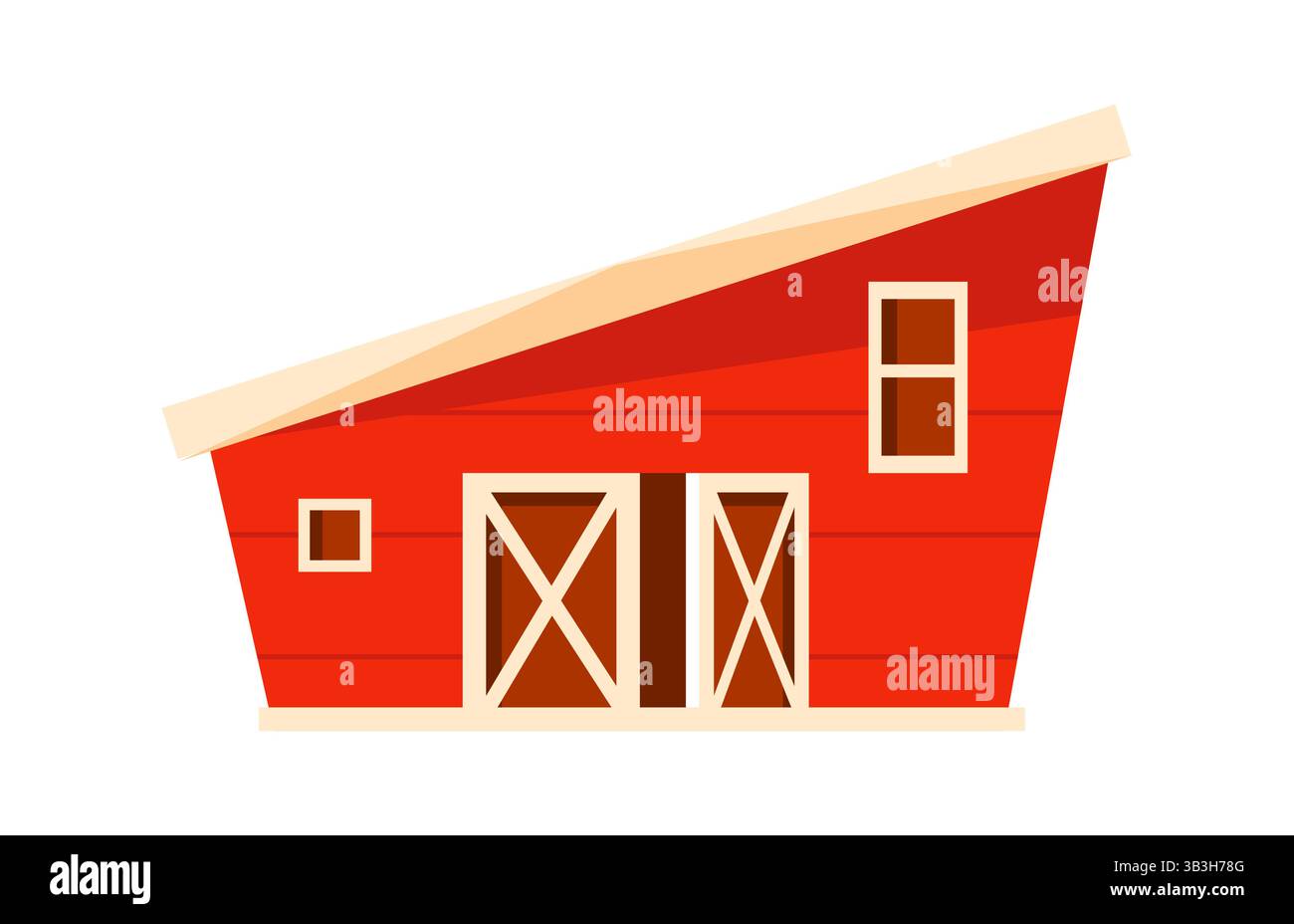 Red barn representing traditional american farming building with wooden ...