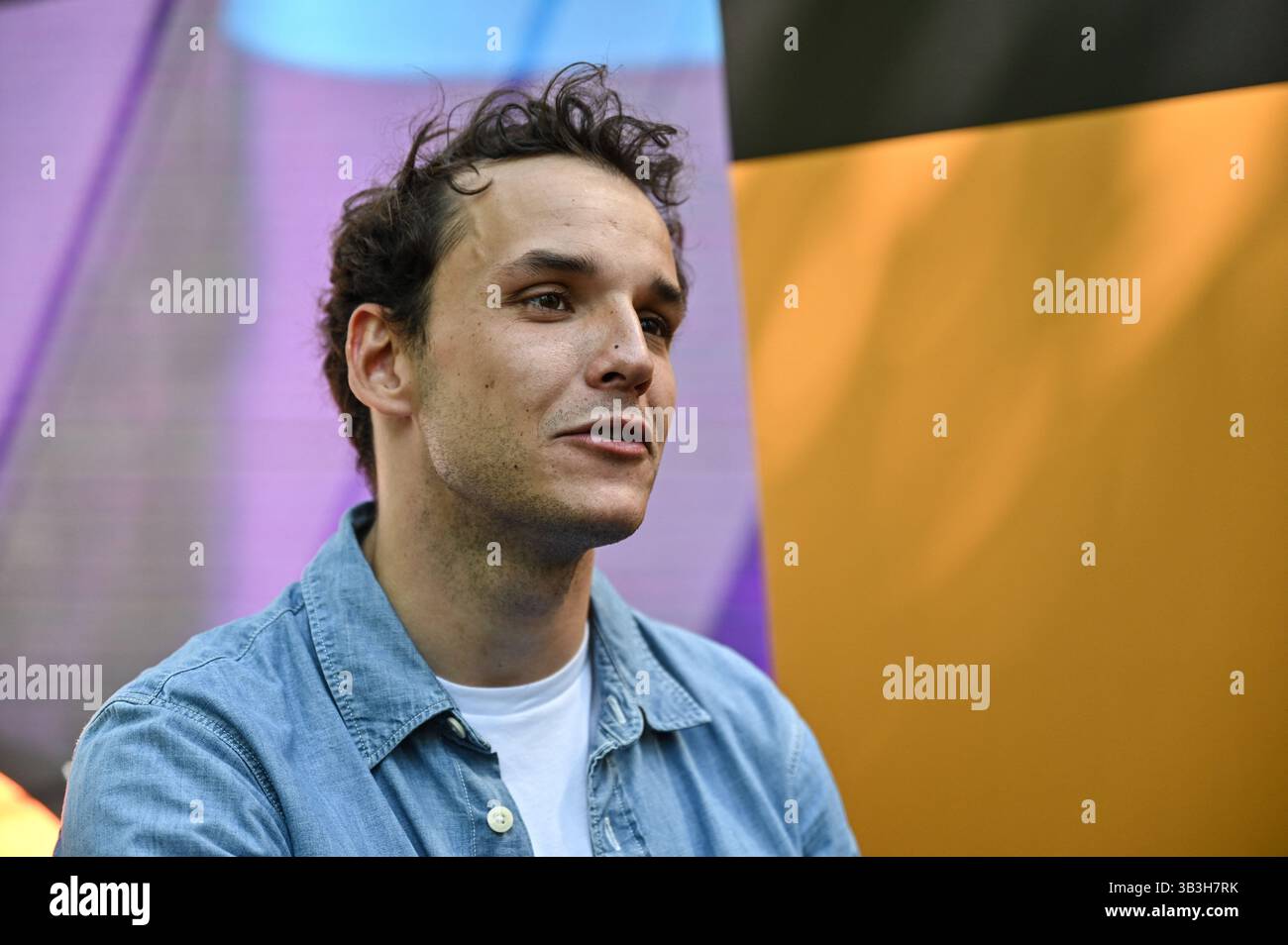 Paris, France. 29th Apr, 2025. Theo Curin, French swimmer during the ...
