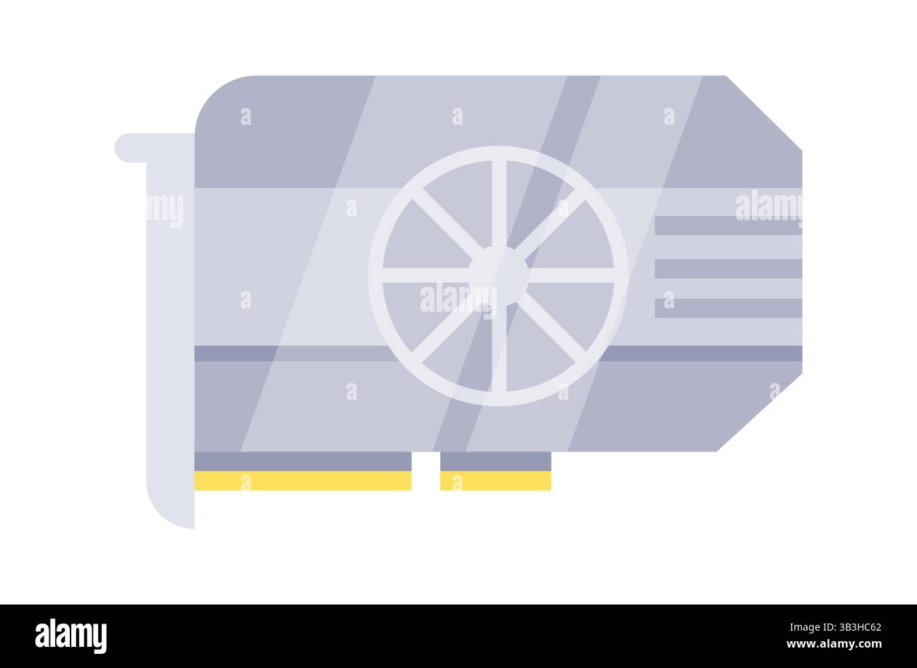 Graphics card cooling fan showing its vents and connectors in flat ...