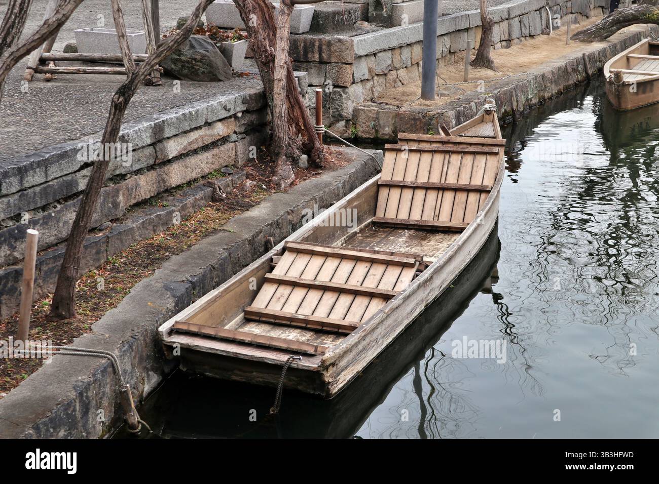 Traditional boat in Kurashiki Bikan Historical Quarter (old town) in ...