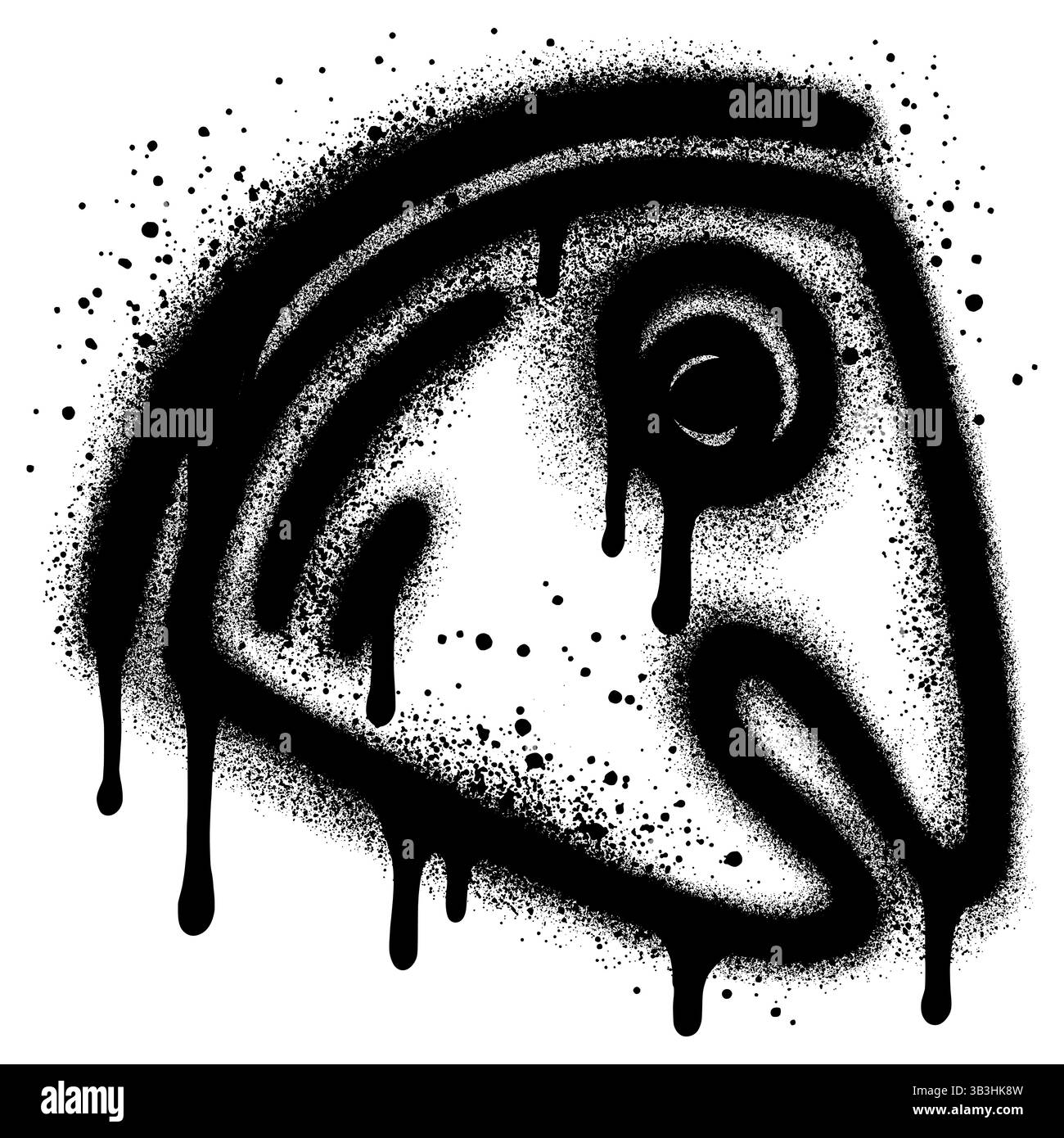 Tuna head graffiti with black spray paint. vector illustration Stock ...