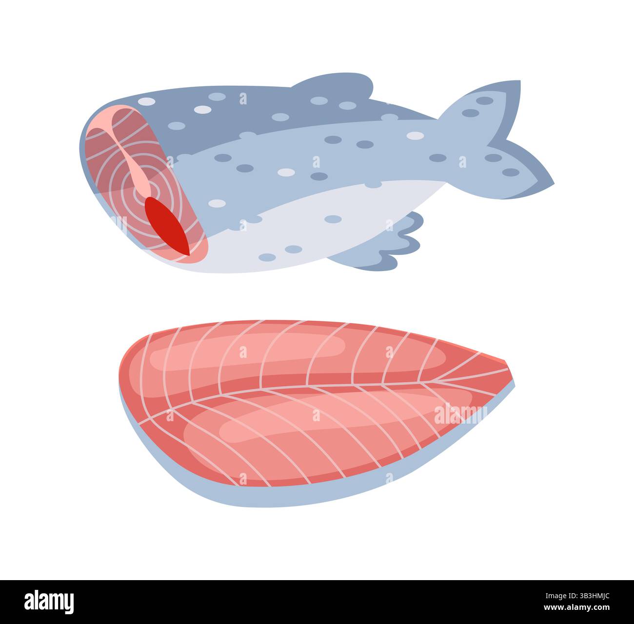 Fresh raw fish pink Stock Vector Images - Alamy