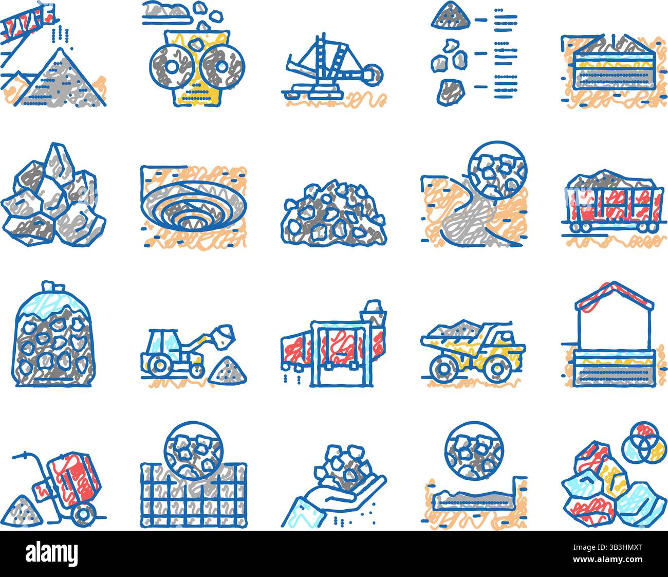 Crushed stone extraction Stock Vector Images - Alamy