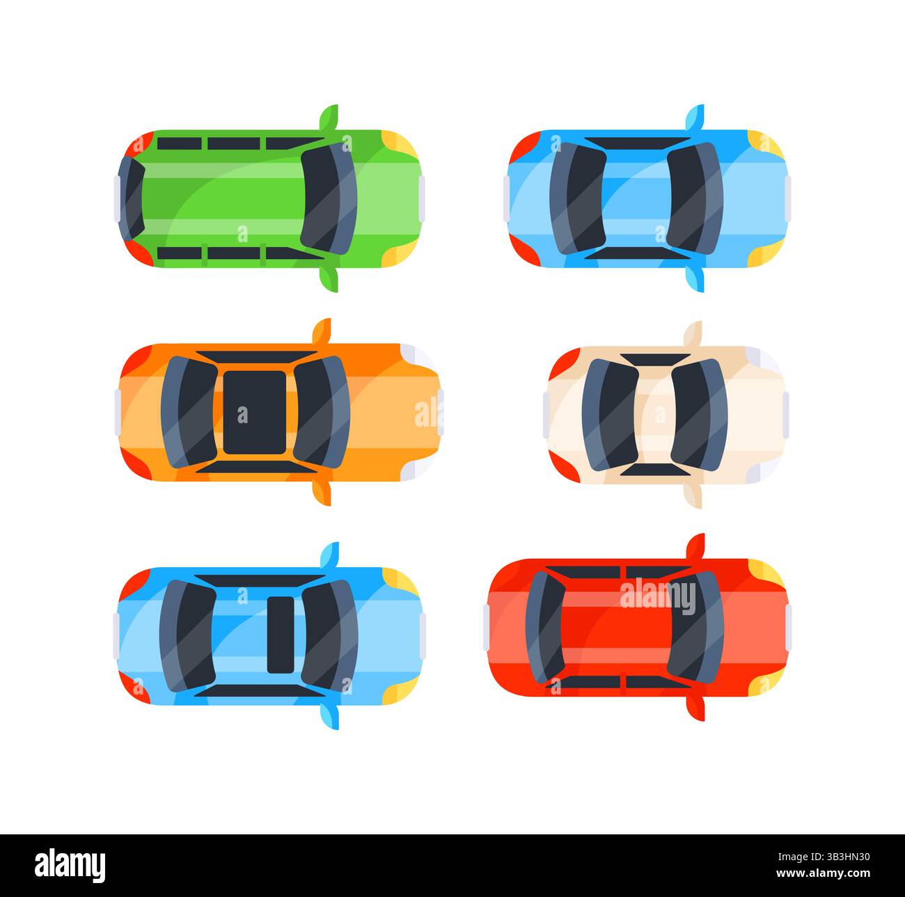 Colorful cars parking viewed from above forming a pattern Stock Vector ...