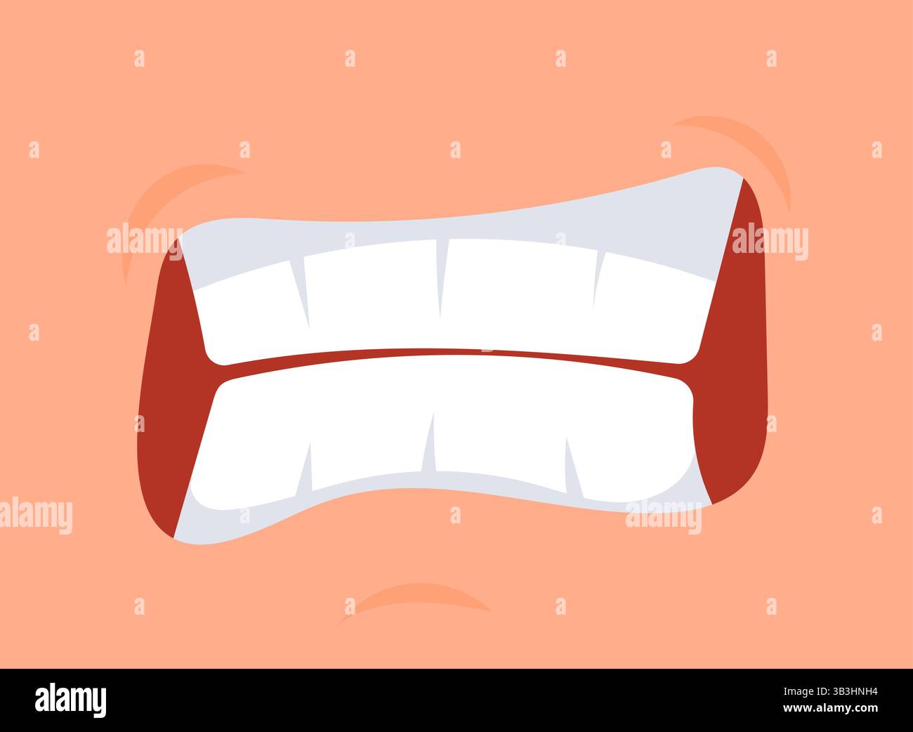 Cartoon mouth showing teeth and expressing anger, rage and fury Stock ...