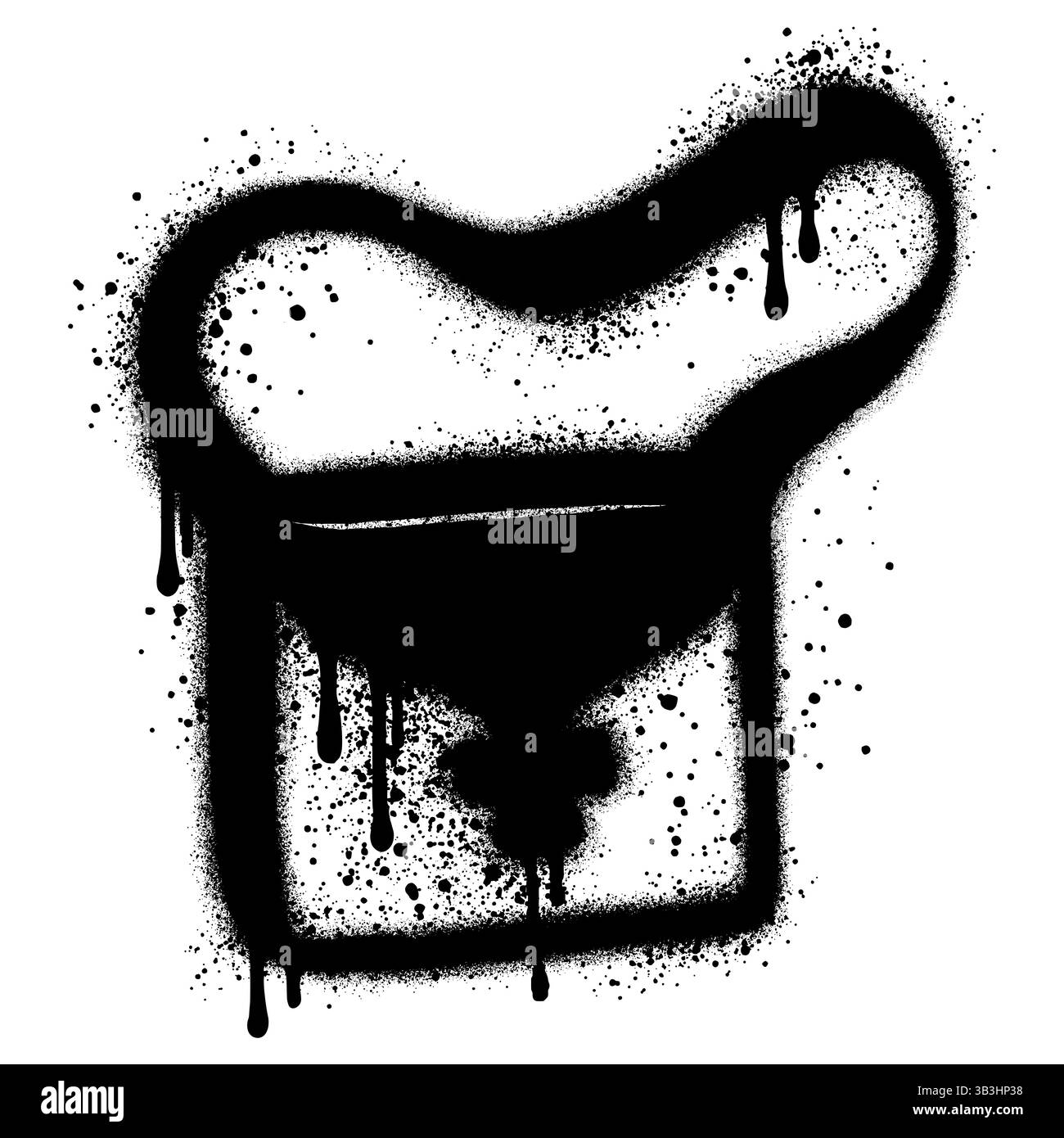 men's sling bag graffiti with black spray paint. vector illustration ...