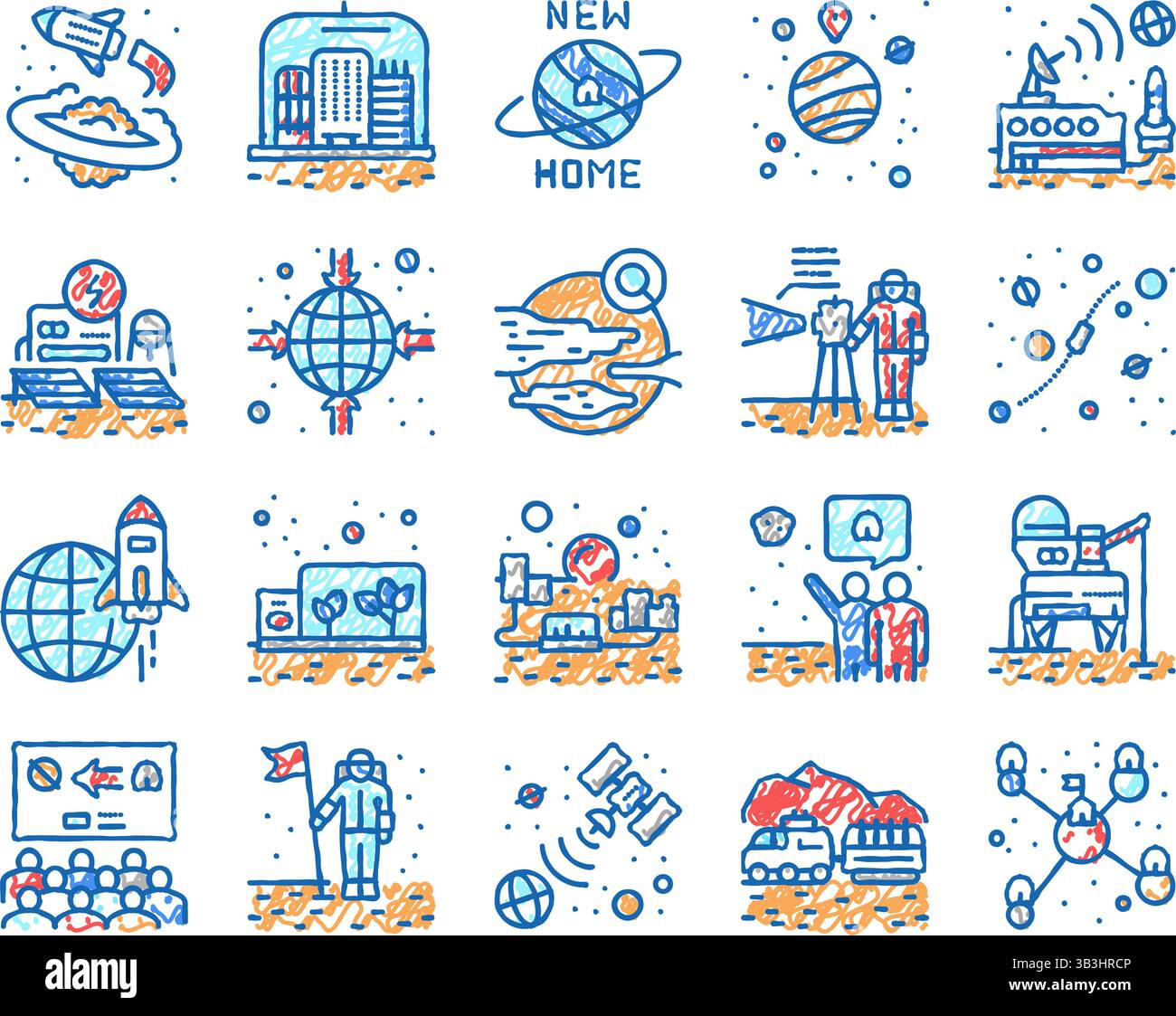 Set space mission logo Cut Out Stock Images & Pictures - Alamy