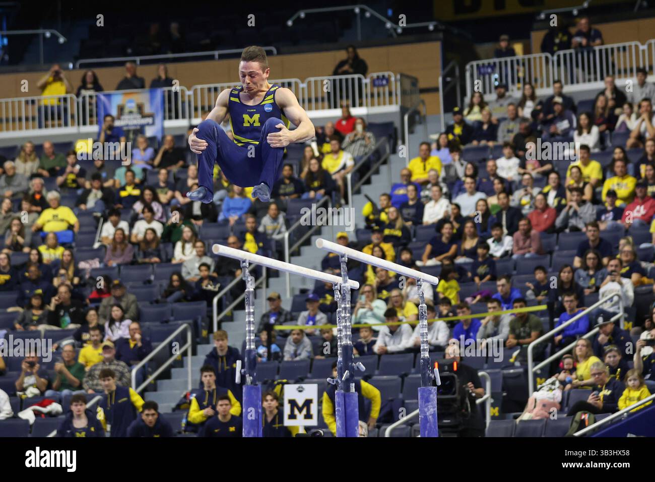 ANN ARBOR, MI - APRIL 19: Michigan gymnast Paul Juda performs on the ...