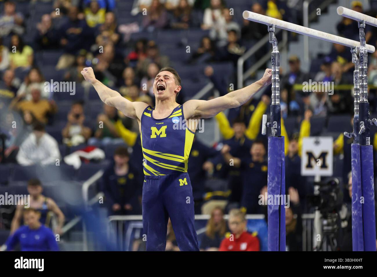 ANN ARBOR, MI - APRIL 19: Michigan gymnast Paul Juda celebrates after ...