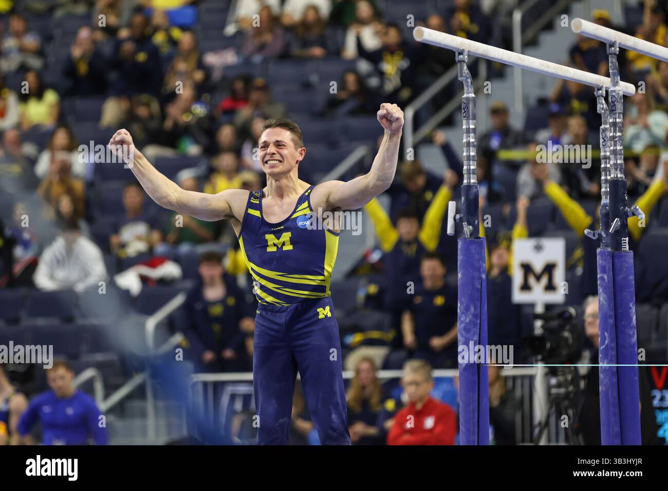 ANN ARBOR, MI - APRIL 19: Michigan gymnast Paul Juda celebrates after ...