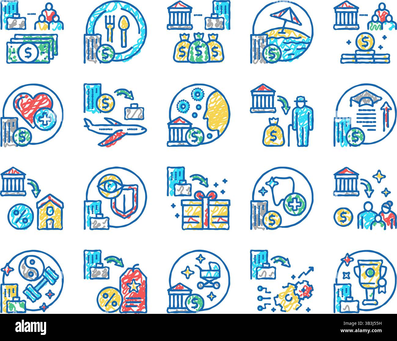 Benefits For Business set Icons hand drawn Stock Vector Image & Art - Alamy