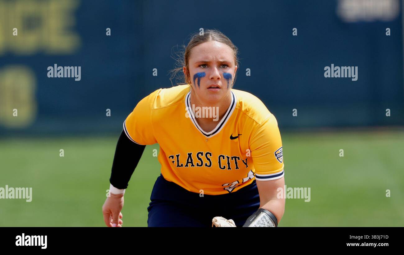 Toledo relief pitcher Madison McKay (24) in the field against the ...