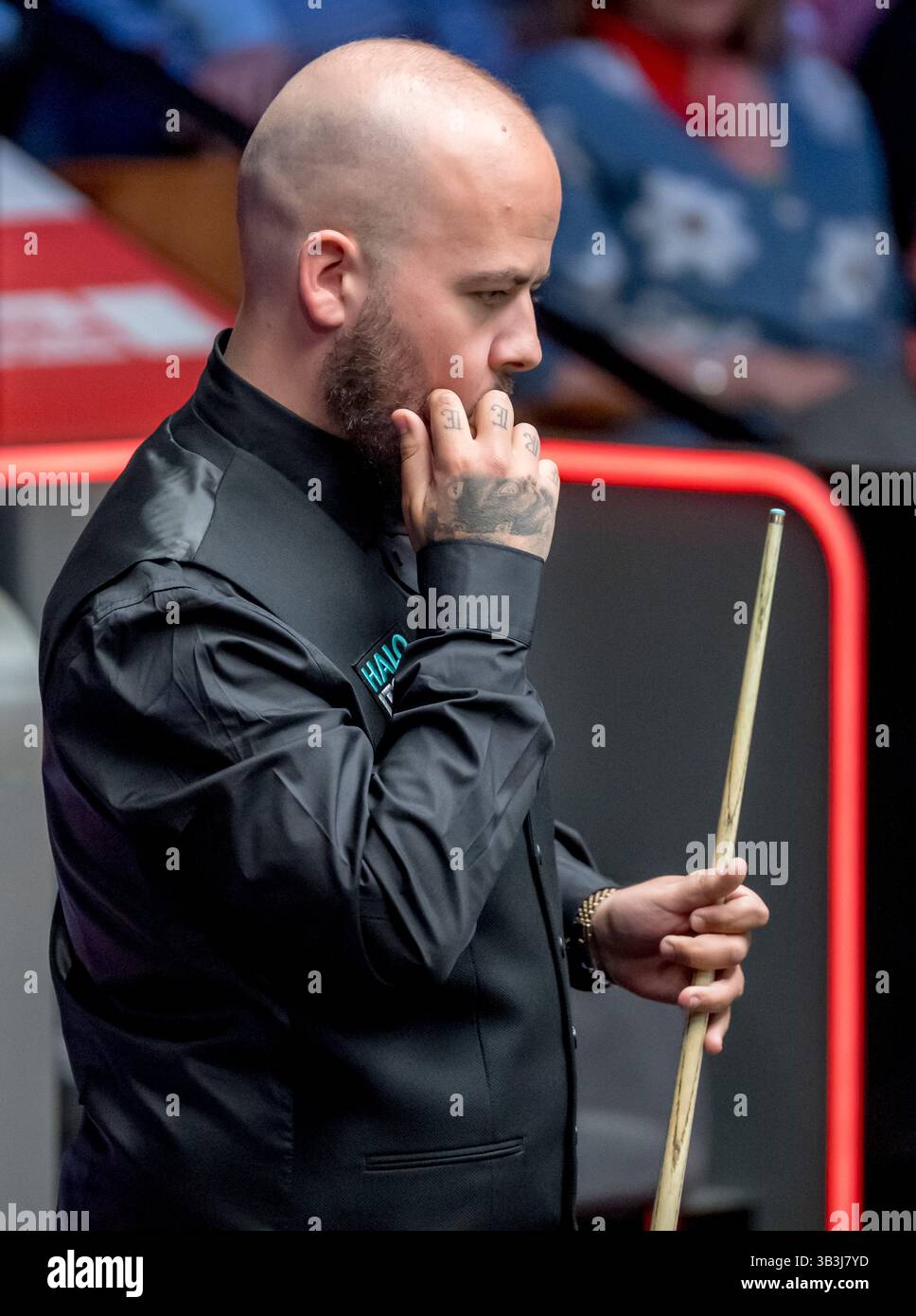 Luca Brecel during of his match against Judd Trump, on day eleven of ...