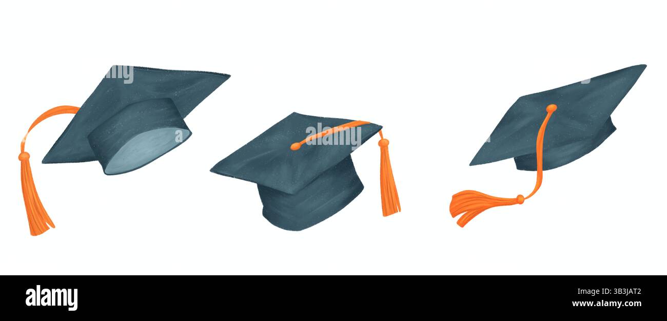 Graduation cap and diploma cartoon illustration clipart. Graduation ...