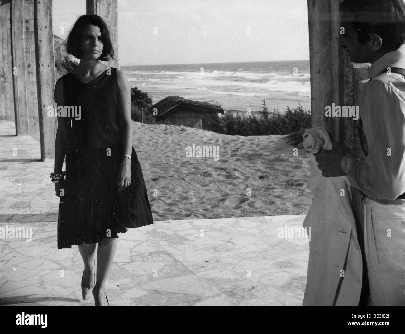 Actors French Charles Aznavour and Claire Bloom in the movie Alta ...