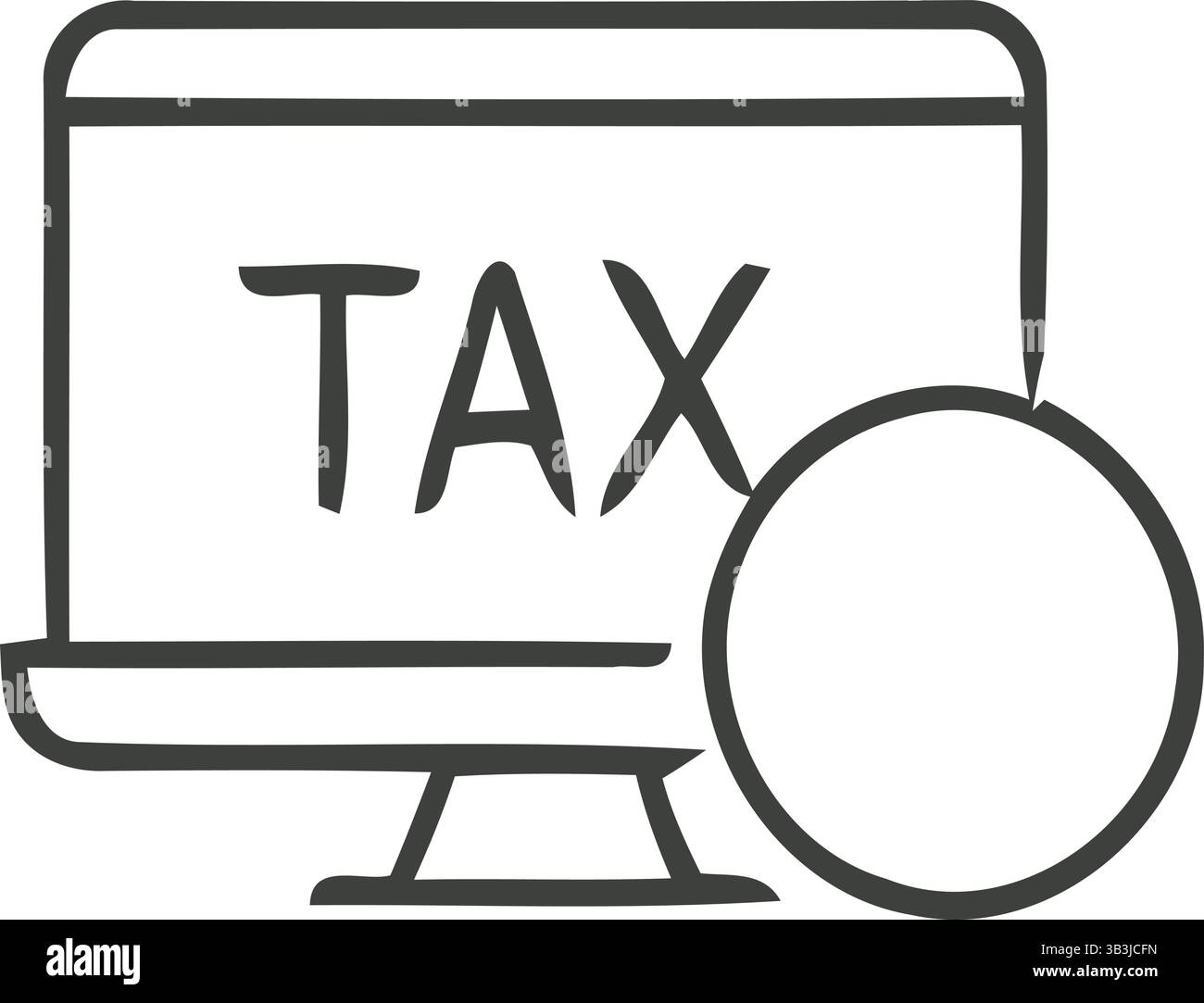 Minimalistic Computer Monitor Illustration with Tax Symbol Stock Vector ...