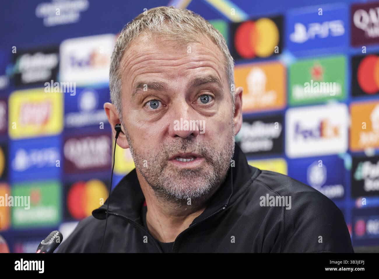 Hansi Flick, head coach of FC Barcelona during the press conference ...