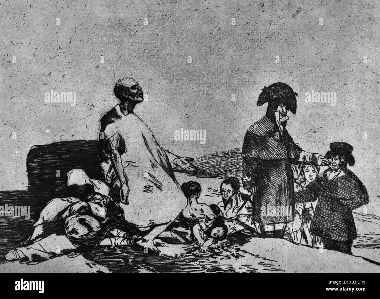 The Disasters of War, drawing by Spanish artist Francisco Goya, 1800s ...