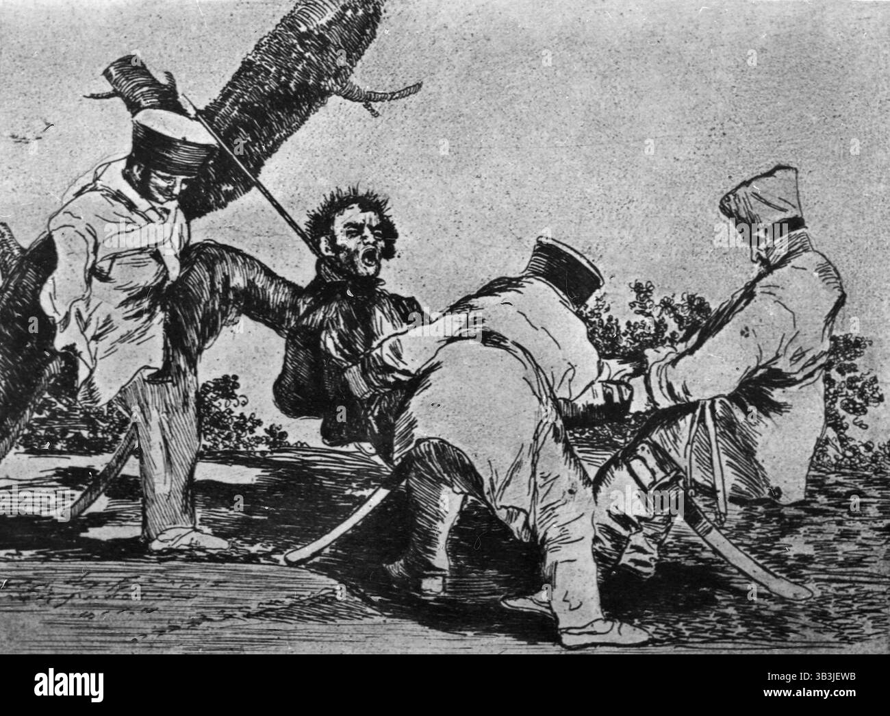 The Disasters of War, drawing by Spanish artist Francisco Goya, 1800s ...