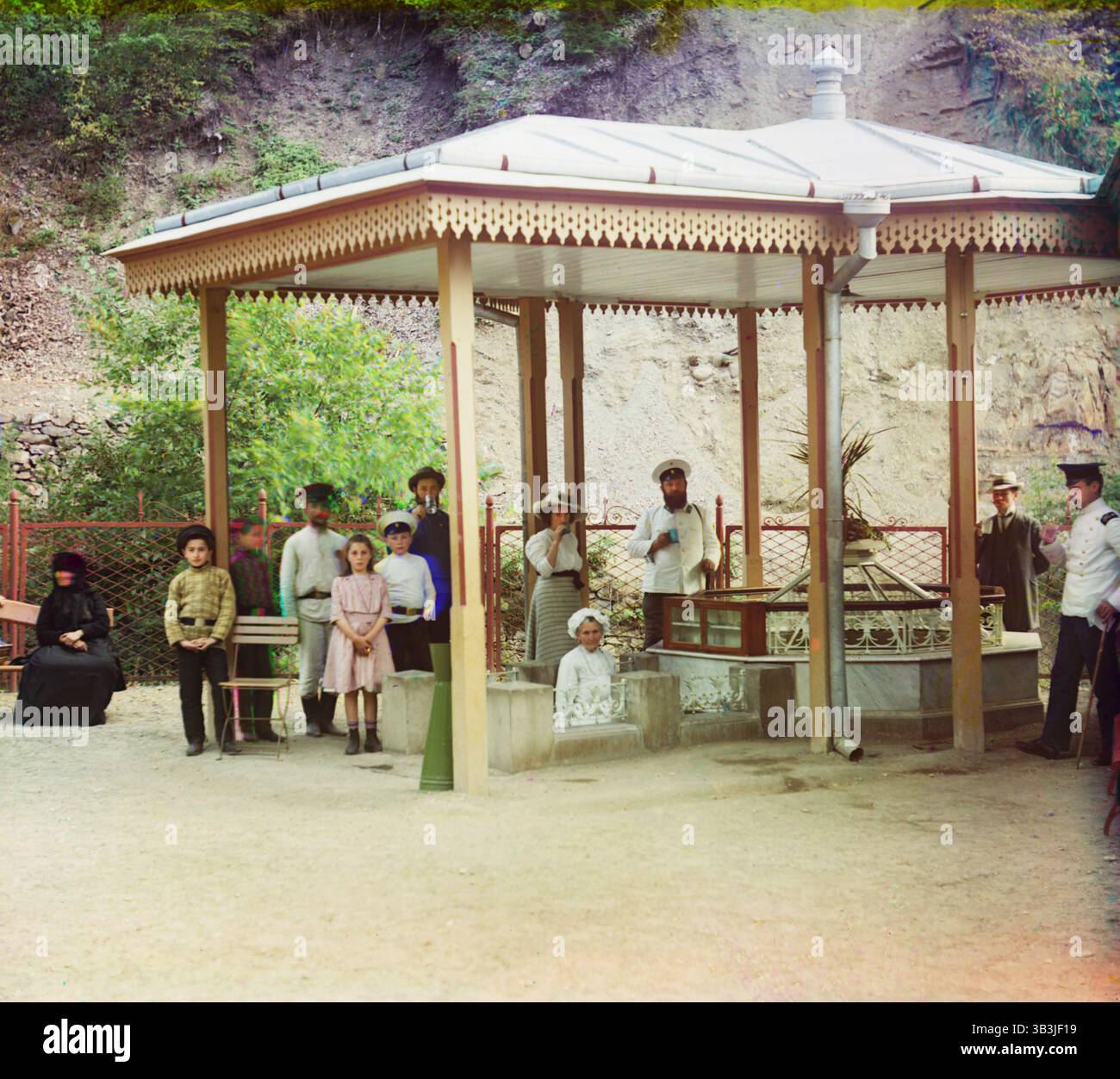 Group people spa gazebo hi-res stock photography and images - Alamy