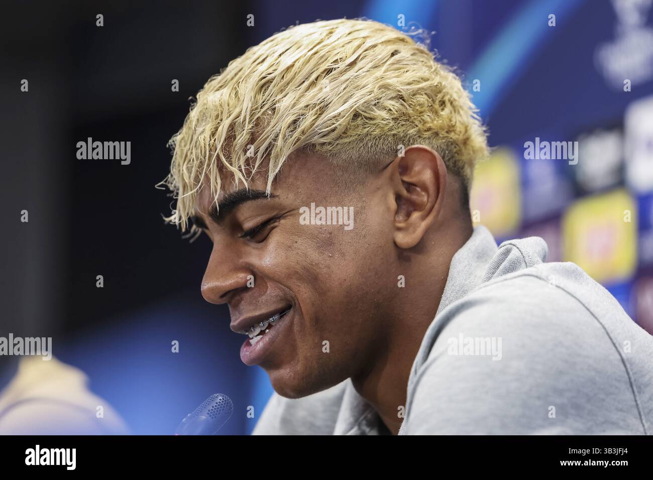 Lamine Yamal of FC Barcelona during the press conference ahead of the ...