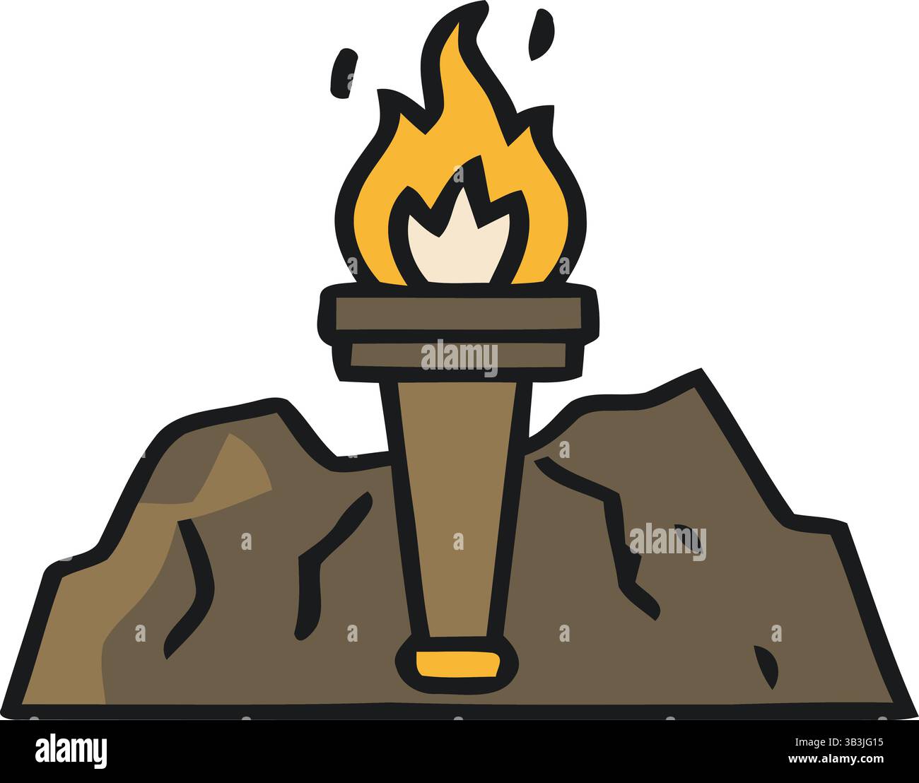 Burning Torch Illustration – Symbol of Light, Guidance, and Leadership ...