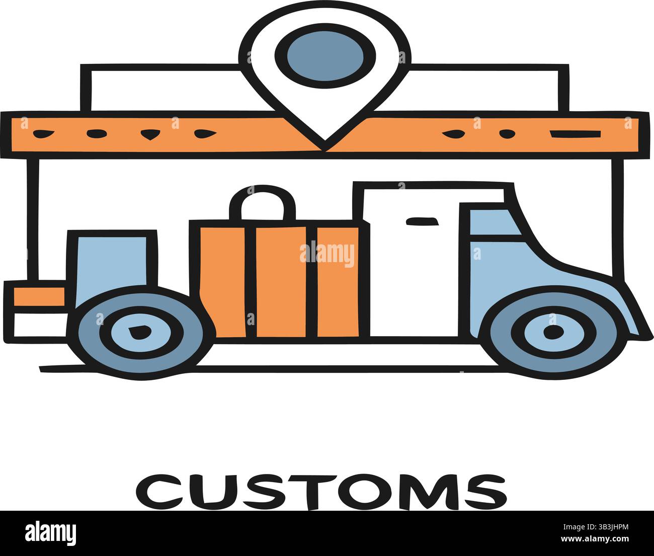 Customs signage illustration hi-res stock photography and images - Alamy