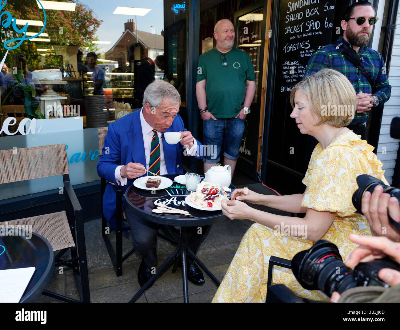 Reform UK party leader Nigel Farage and Greater Lincolnshire mayoral ...