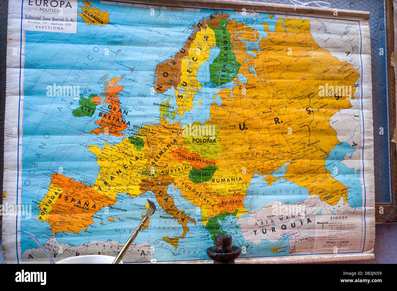 old europe map in a flea market Stock Photo - Alamy