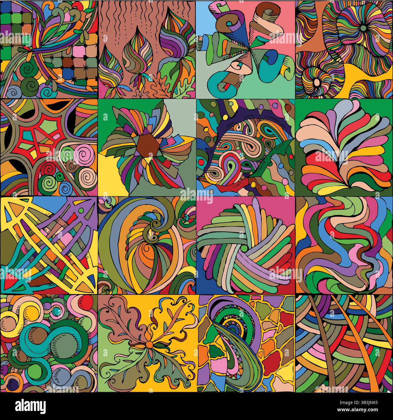 Decorative textures. various patterns 16 pieces Stock Vector Image ...